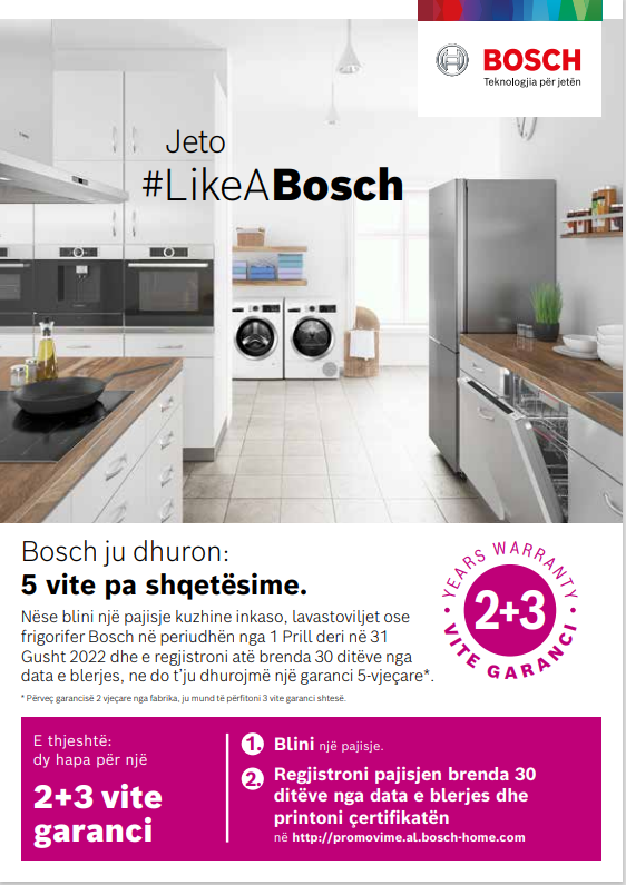 Bosch ju dhuron: 5 vite pa shqetesime
